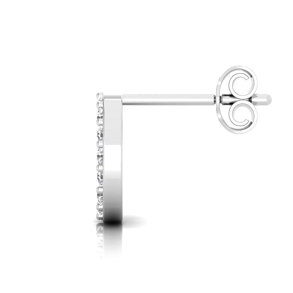 925 Sterling Silver 3/8 Carat Certified Round Diamond Stud Earring for Women | Circle