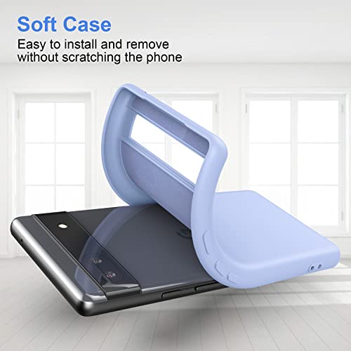 Foluu Silicone Case for Google Pixel 6A, Pixel 6A Liquid Gel Rubber Bumper Case with Soft Microfiber Lining Cushion Slim Hard Shell Shockproof Protective Cover for Google Pixel 6A 2022 (Purple)
