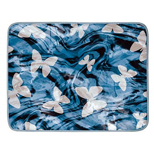 Drying Mat Tie Dry Butterfly Suitable for Kitchen Countertop Super Absorbent Dish Drying Mat Heat-Resistant and ECO Friendly 18 * 16in