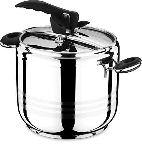 Hascevher Esila 7 Quart Stove Top Pressure Cooker Stainless Steel Cookware Induction Compatible, Manual Slow Cooker, Rice Cooker, Steamer, Saute, Yogurt Maker and Warmer