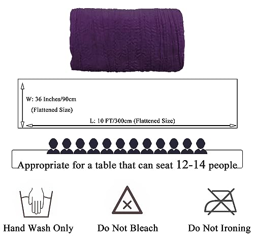 FUHSY Purple Cheesecloth Table Runner Gauze Table Runner 10FT Plum Table Cloth Runner for Wedding Birthday Rustic Table Runners Cheese Cloth Halloween Table Runner Bridal Party Table Decorations