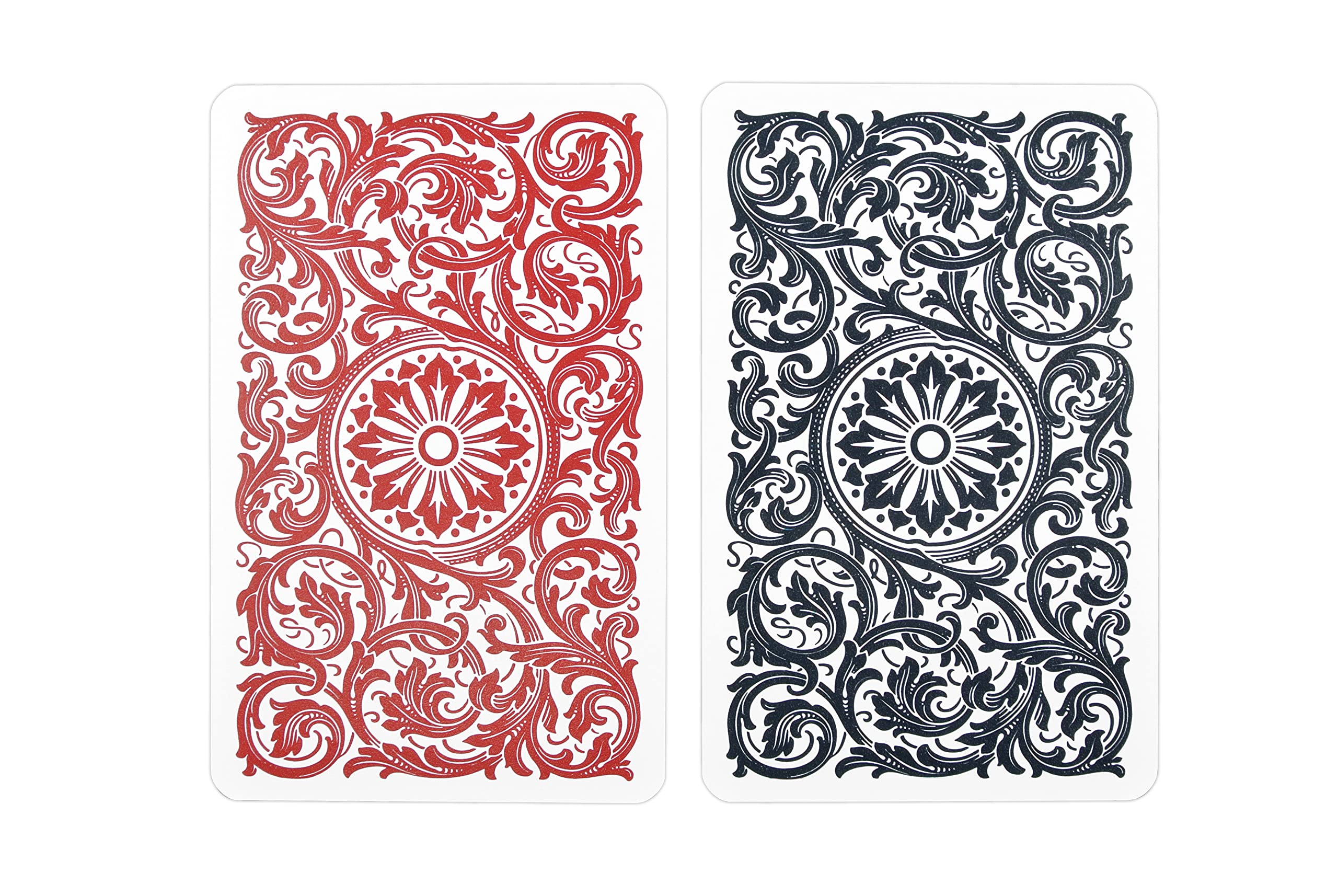 Copag 1546 Design 100% Plastic Playing Cards, Bridge Size (Narrow) Red/Black Double Deck Set (Regular Index)
