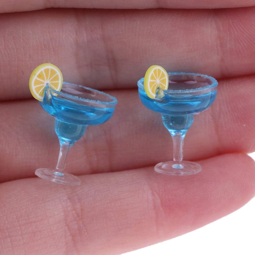 CoscosX 13 Pcs 1:12 Colourful Cocktail Cup Drink Juice Tea Beverage Bottle Jam Jar Toys,Simulation Drink Wine Glass Model for Dollhouse,Dolls House Miniature Toy Doll Food Kitchen Accessory Bar Decor