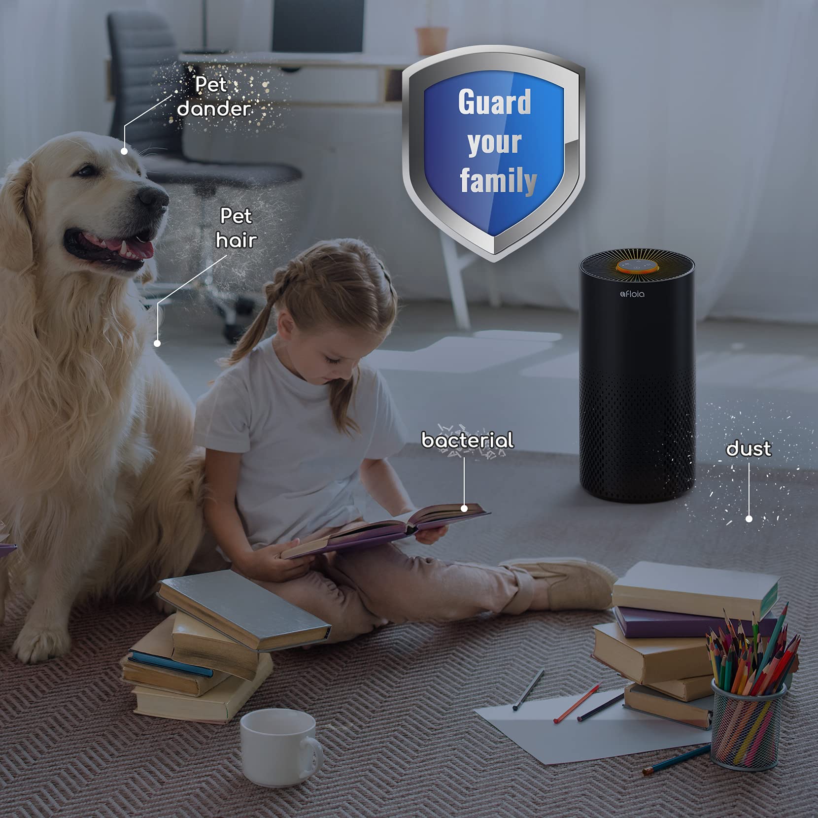 Air Purifiers for Home Large Room Up to 1076 Ft², Afloia 4 in 1 Replacement Filter