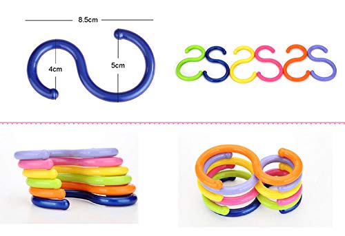 zison 12Pcs S Shaped Colorded Plastic Hanging Hooks,Shirt/Towel/Dress/Clothes Hanger Hook Home Kitchen Accessories