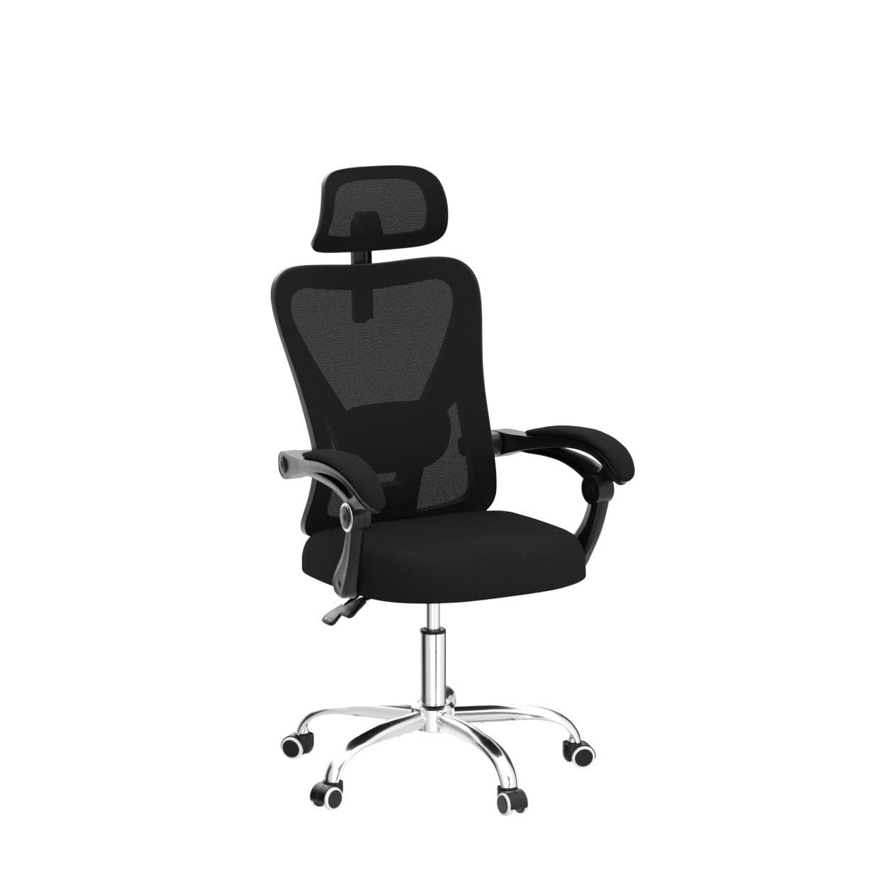 ACCHAR Ergonomic Office Chair, Reclining Mesh Chair, Computer Desk Chair, Swivel Rolling Home Task Chair with Padded Armrests, Adjustable Lumbar Support and Headrest (Black)
