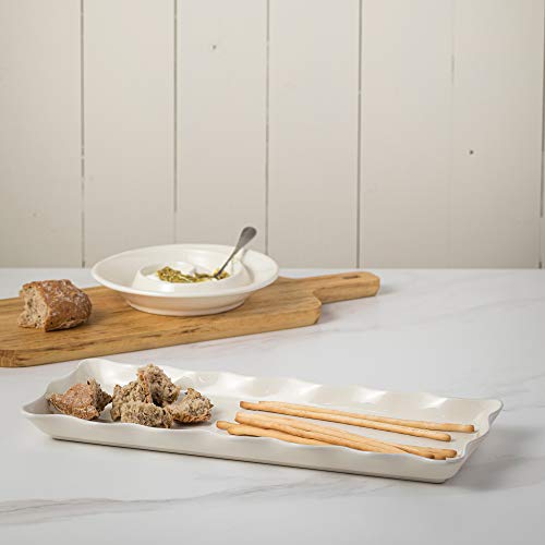 Casafina, Cook & Host collection, Stoneware Serveware, Rectangular tray, white, 17''