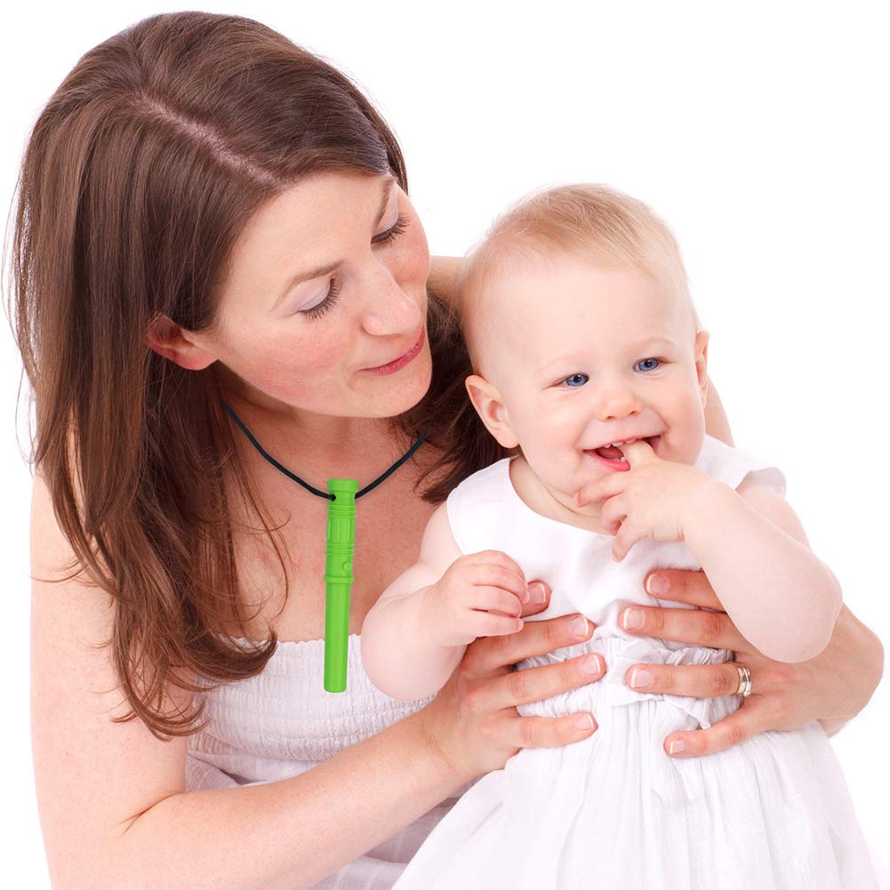 BUDDE Sensory Chew Necklace-Teether Silicone Chewing Teething&Biting Needs Soft Silicone Teething Baby Toy for Babies 36+Months Durable,Safe Silicone-Hypoallergenic-Easy to Clean 6 Packs, SY01