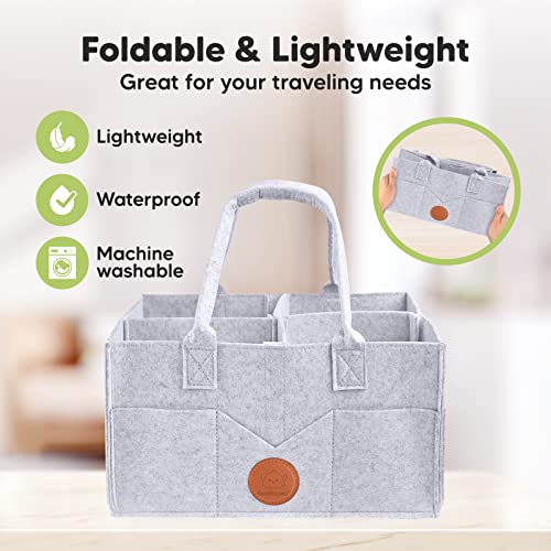 KeaBabies Baby Diaper Caddy Organizer and Portable Diaper Changing Pad - Large Baby Organizer - Waterproof Foldable Baby Changing Mat - Diaper Organizer For Changing Table - Diaper Changing Station