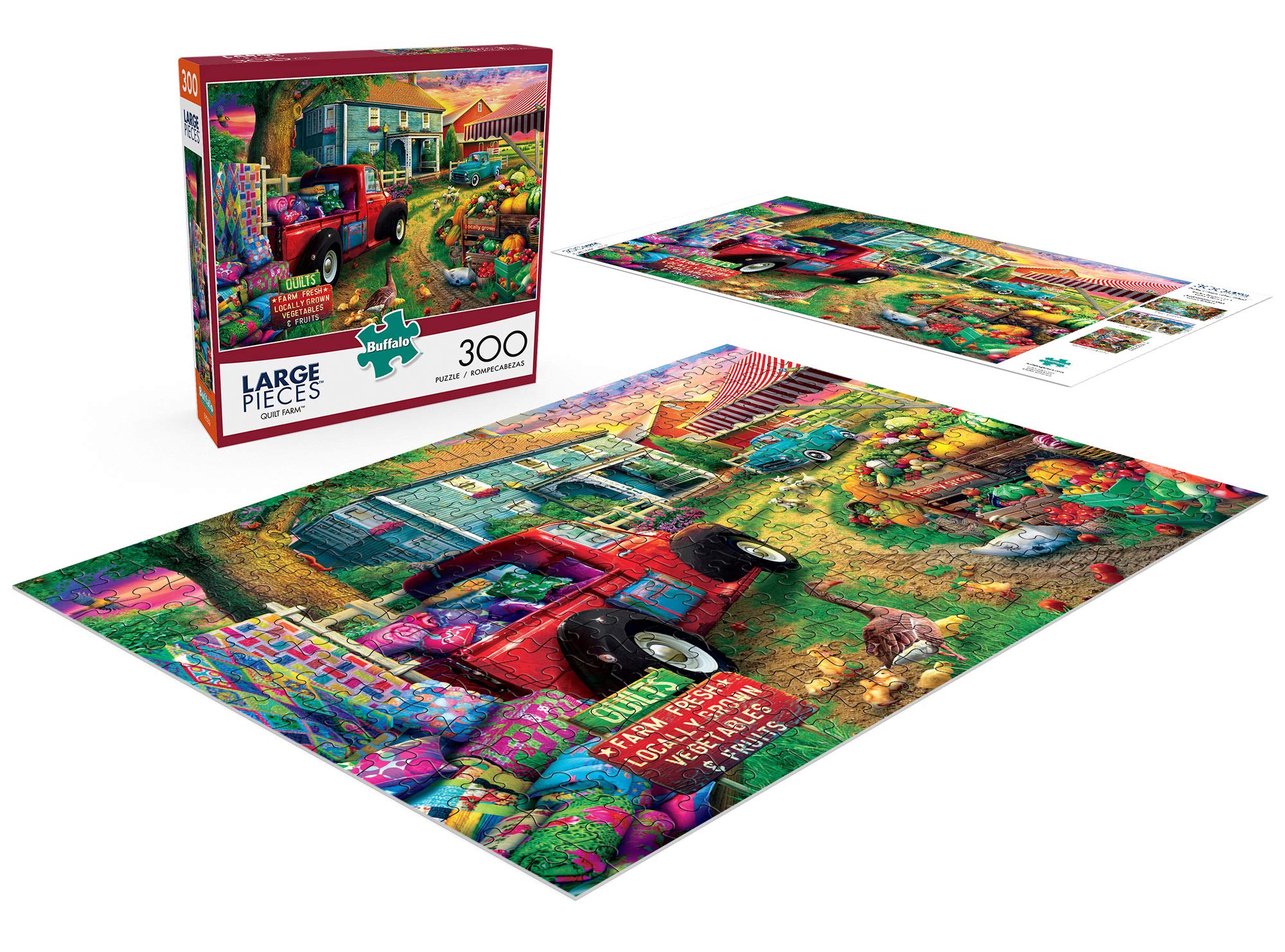 Buffalo Games - Quilt Farm - 300 Large Piece Jigsaw Puzzle