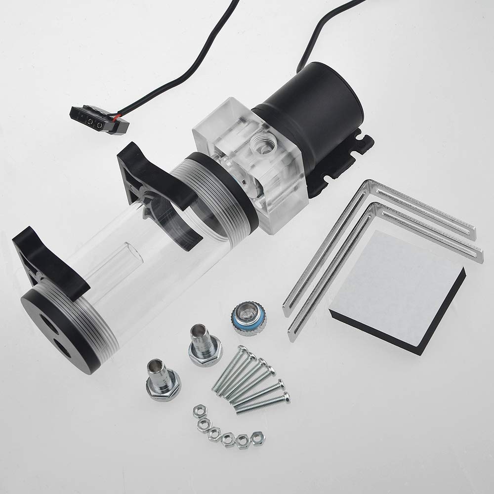 BXQINLENX 600L/H 19W DC12V CPU Cooling Heat Exchanger Water Pump Tank 117 ml CO2 Cooler
