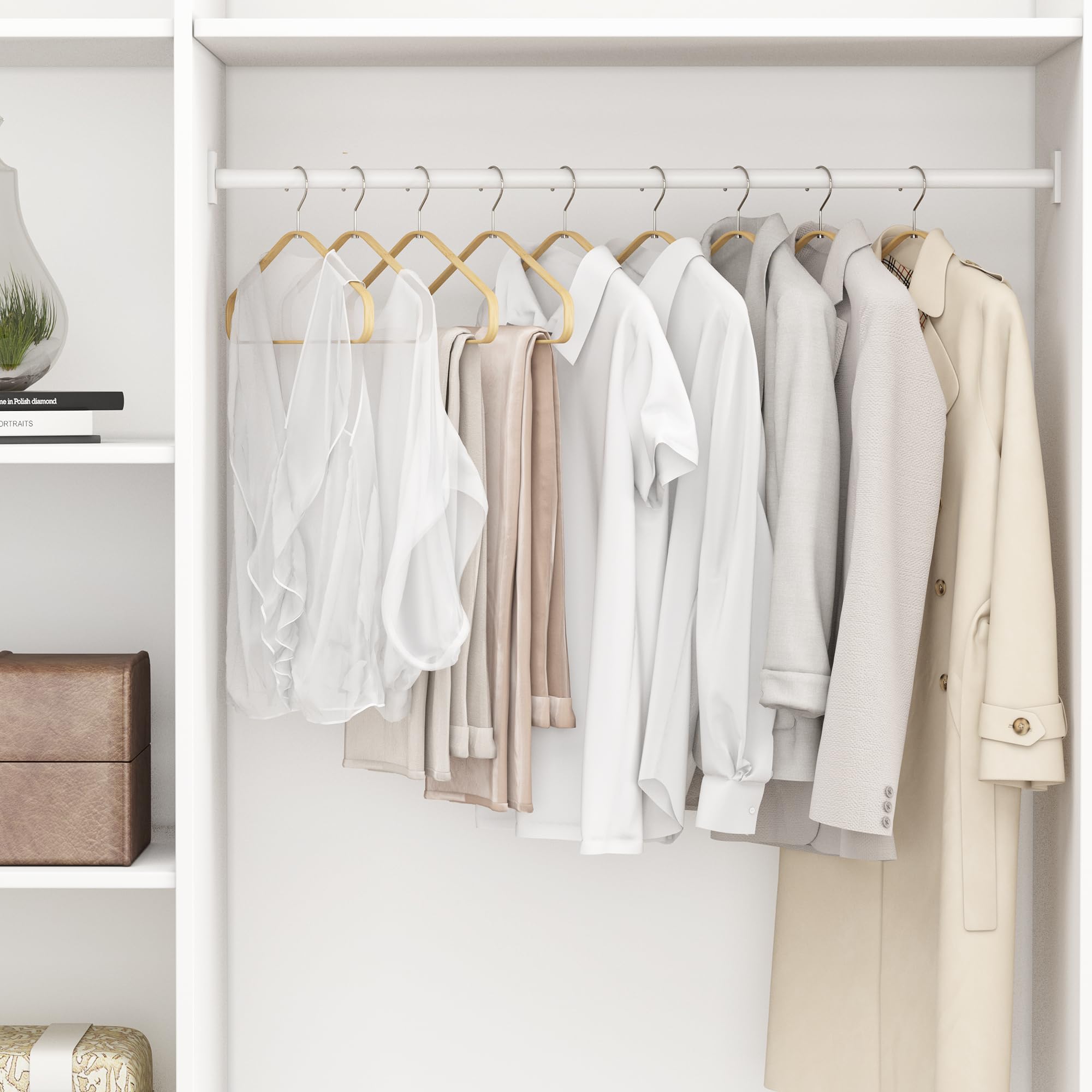 APRTAT Bamboo Hangers 20 Pack - Durable & Slim Coat Hanger - Suit Hangers with 360-Degree Rotatable Hook, Suit Hangers for Clothes, Jacket, Shirt, Tank Top, Pant (Natural-1, 20)