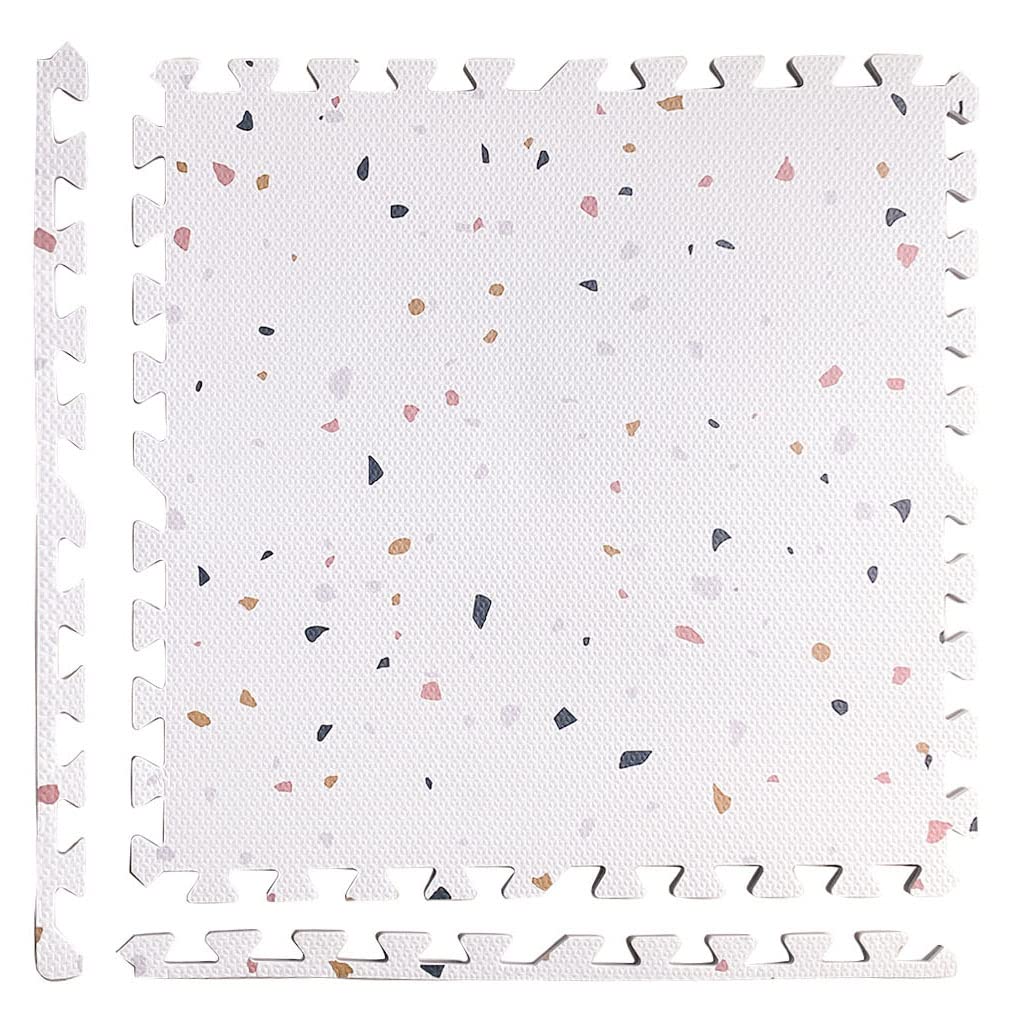Baby Foam Play Mat 4'x6' (Pink Multi Terrazzo) Non Toxic, Foam, BPA Free, No Odor, Water Resistant, can be Combined to Make Larger