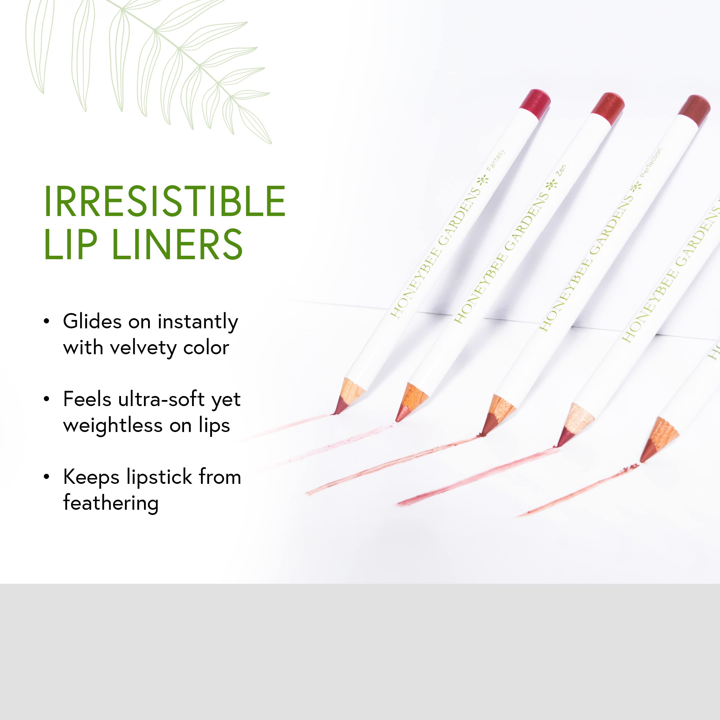 Honeybee Gardens Irresistible Lip Liner In Fantasy, Deep Red Berry Color, Long-Lasting, Gluten-Free, Vegan, 0.04 oz