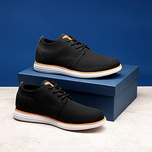 Bruno Marc Mens Mesh Sneakers Oxfords Lace-Up Lightweight Casual Walking Shoes, 1/Black - 12(Grand-01)