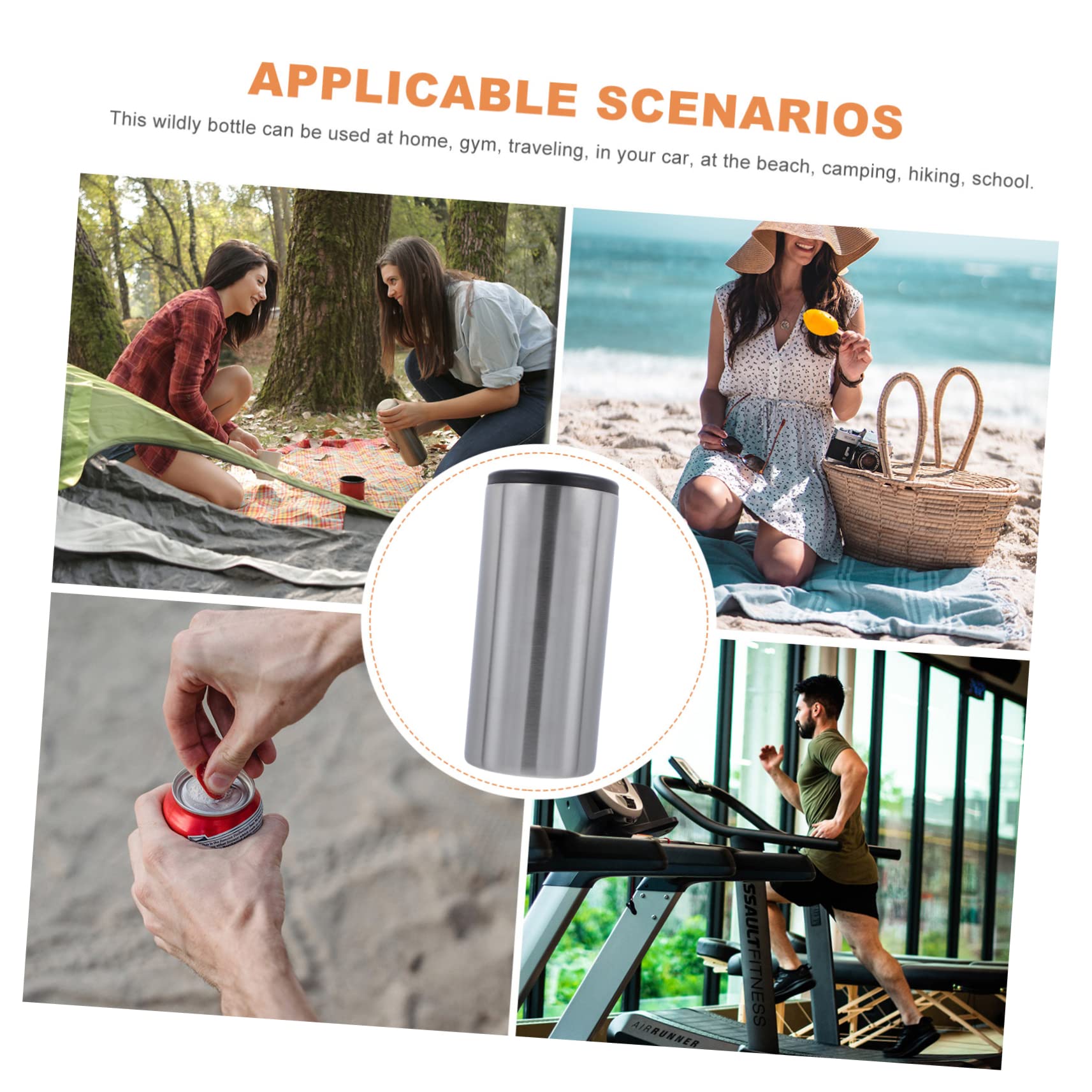 Alipis 1pc Vacuum Insulation Tank Beverages Water Bottle Convenient Bottle Cover Wine Chiller Beer Cooler for Cans Cola Insulated Mug Stylish Beer Bottle Cover Vacuum Cola Can