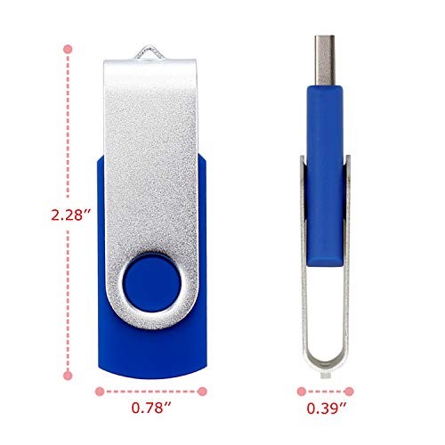 TOSPLUS 5Pack 16GB USB 2.0 Flash Drive Thumb Drives Memory Stick Jump Drive Zip Drive (Black/Green/Blue/Red/Yellow)