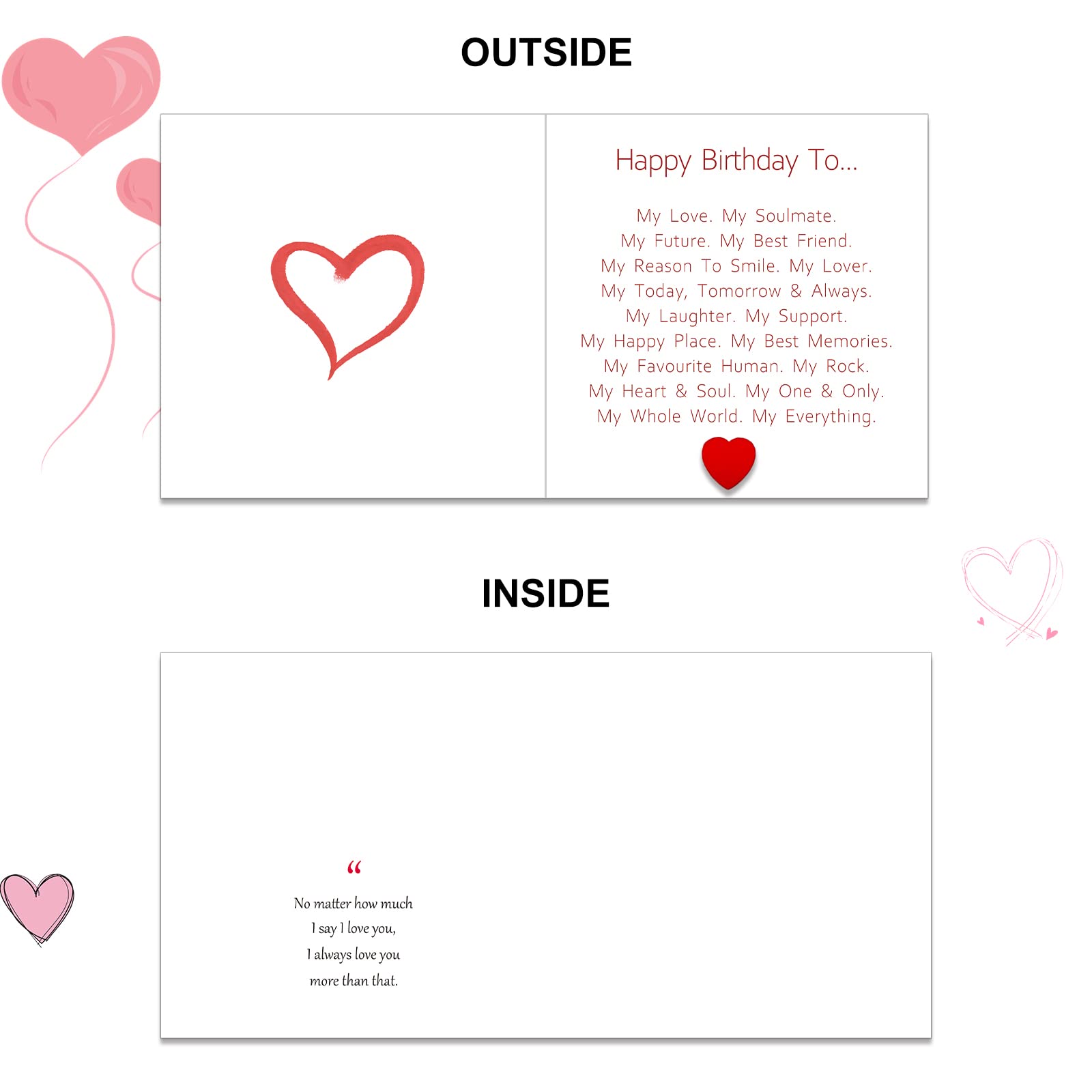iMakemvel Special Birthday Card for Him Her, Happy Birthday Card for Lover, Happy Birthday to My Everything, With Envelope