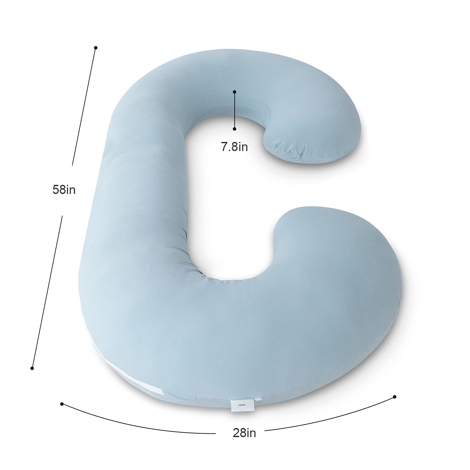 INSEN Pregnancy Pillow,Maternity Body Pillow with Velvet Cover,C Shaped Body Pillow for Sleeping (Green Jersey)