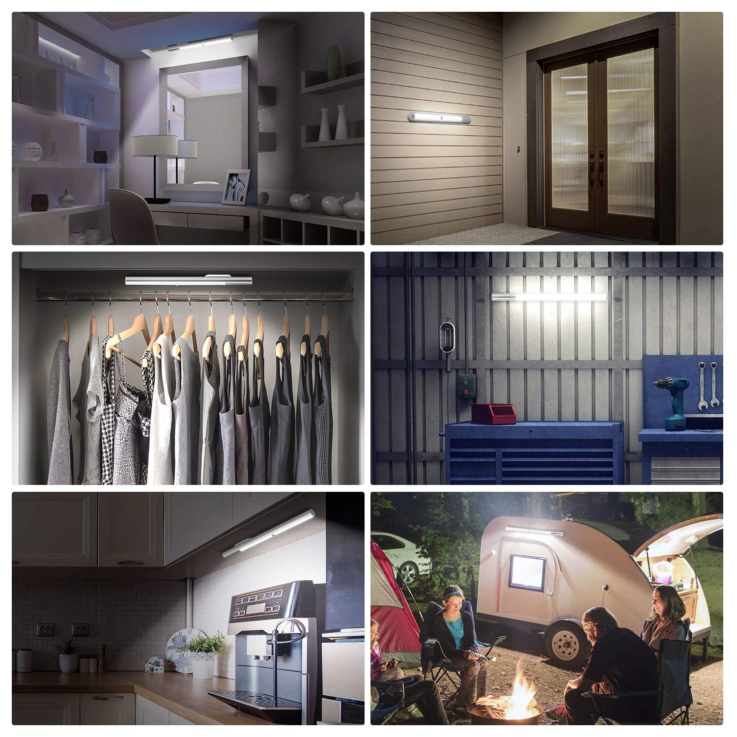 Alivation Closet Light Motion Activated, T401 Led Under Cabinet Lighting Battery Operated Lights, Rechargeable Large 4500 mah Battery Powered Lights, Under Counter Lights for Kitchen, Stick on Lights