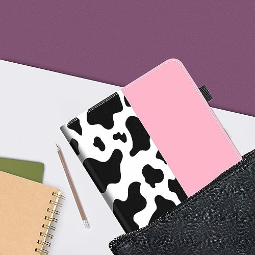 Case Compatible with Amazon All-New Kindle Fire 7 Tablet (2022 Release-12th Generation) Latest Model 7,Slim Fit Foldable Standing Cover Case with Auto Sleep/Wake,Cow Print and Pink