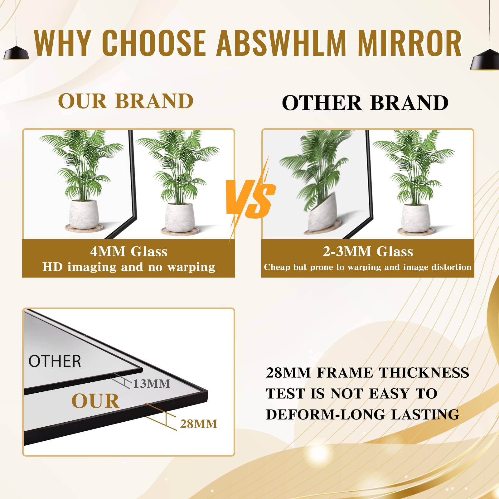 ABSWHLM 71"x32" Mirror Full Length Arched Floor Mirror with Stand Aluminum Alloy Frame Large Mirror for Living Room, Bedroom Hanging Standing or Leaning Wall-Mounted, Black
