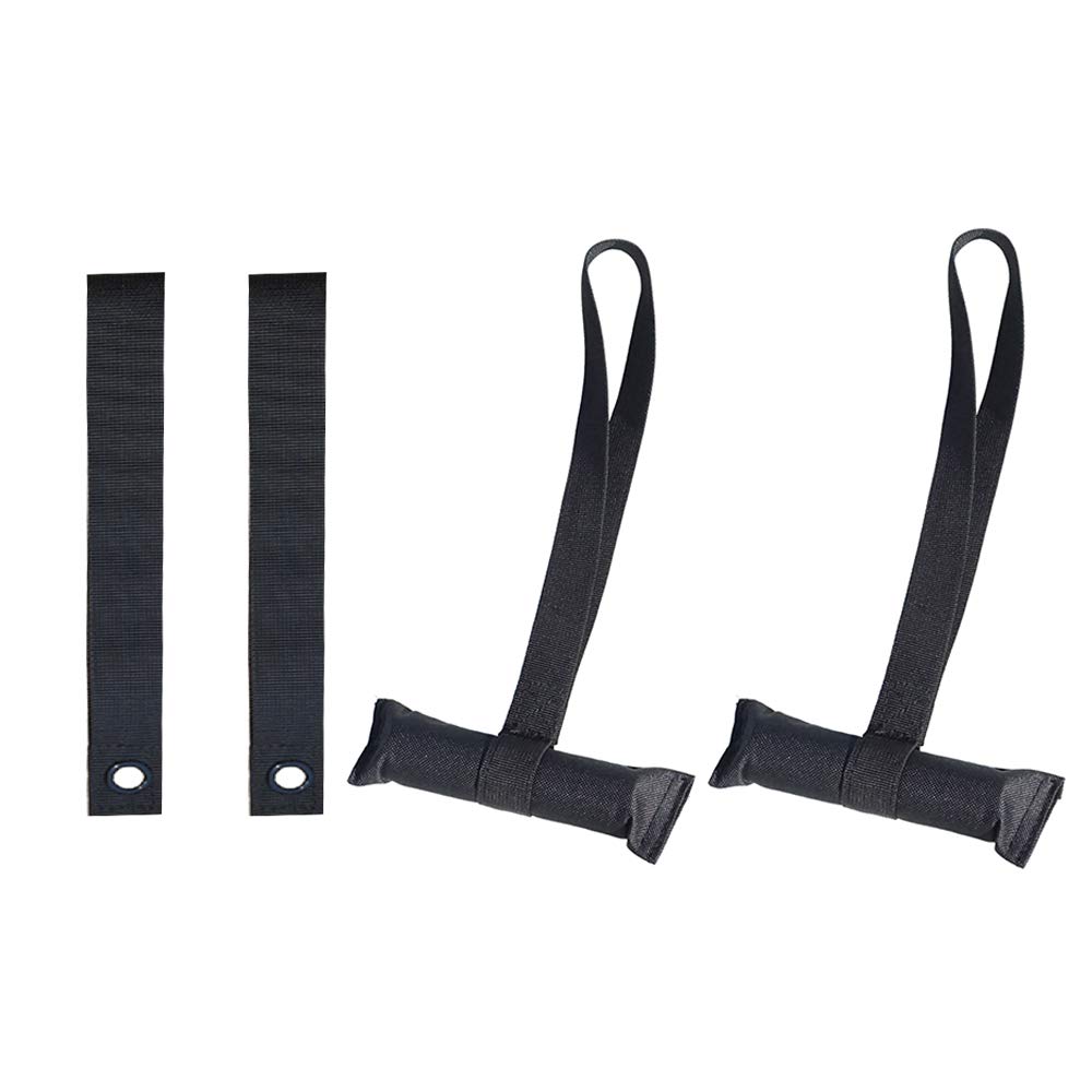 Alfa Gear Hood and Trunk Tie Down Strap Kits 4pcs/Set Black Tie Down kit for Trailing The Kayak/Canoe/SUP/Surfboard