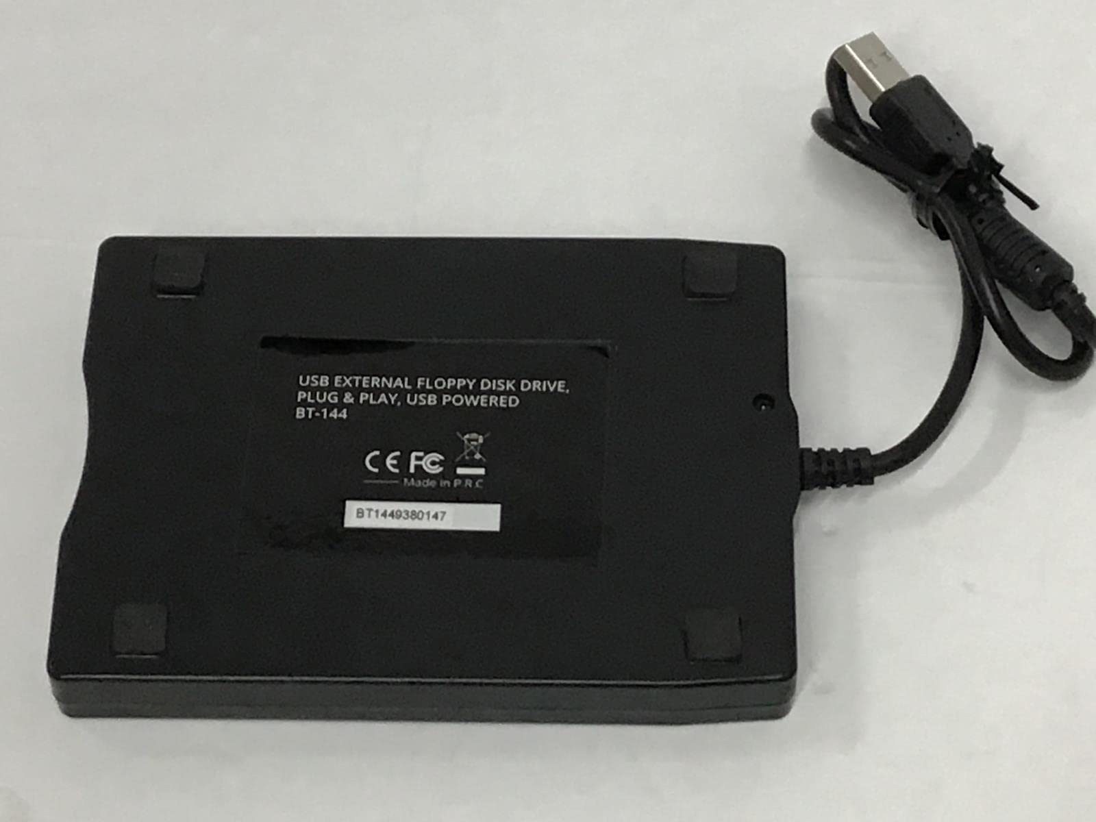 BYTECC BT-144 Slim Black USB External Floppy Disk Drive, Plug & Play, USB Powered