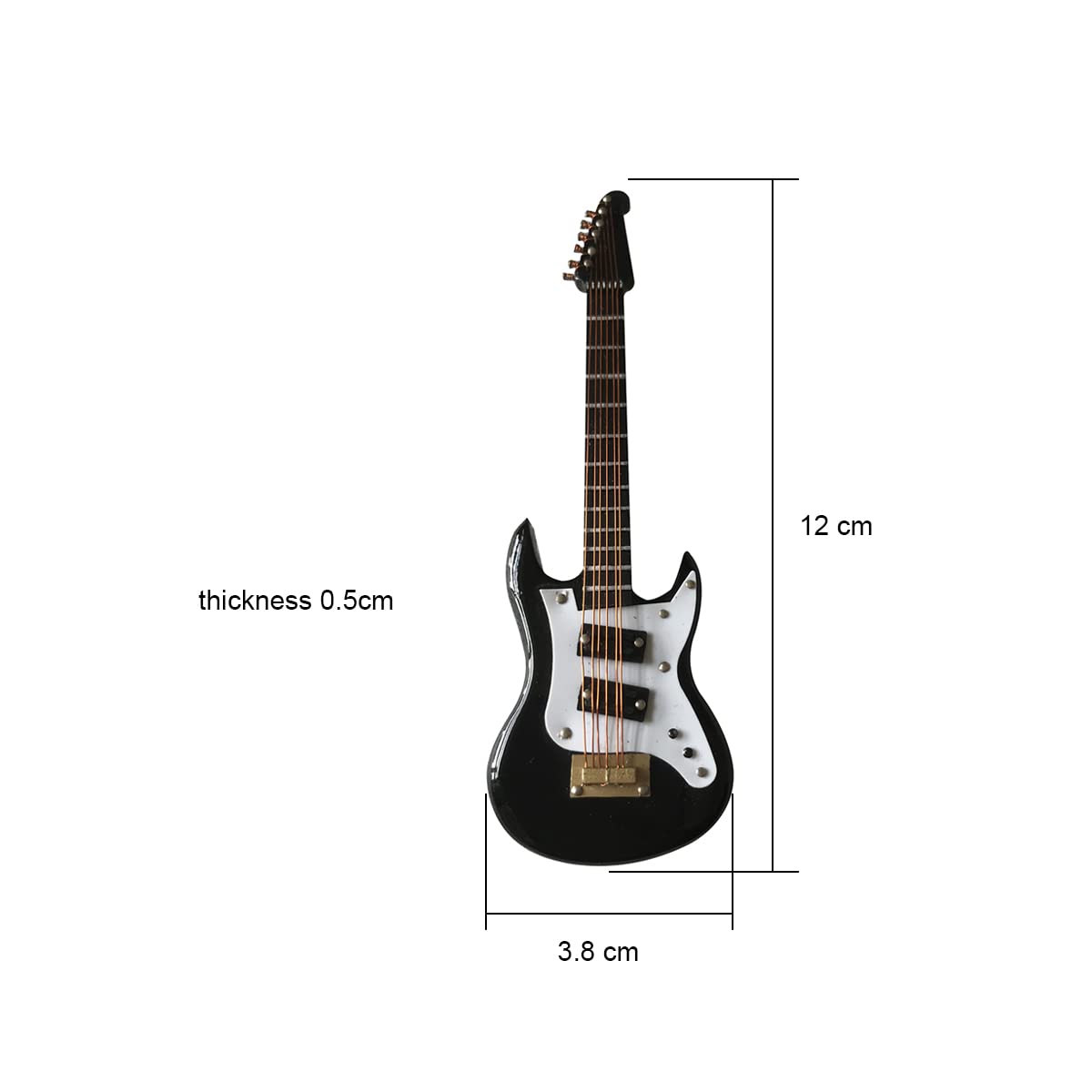 ALANO 12cm Black bass Guitar Ornament Guitar Decorations Wood Guitar Ornament(GE23B-12)