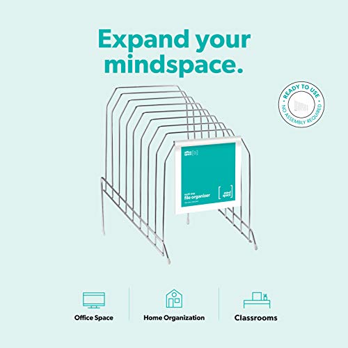 Mindspace Multi Step File Organizer | Stackable Letter Tray | File Holder | The Wire Collection, Silver