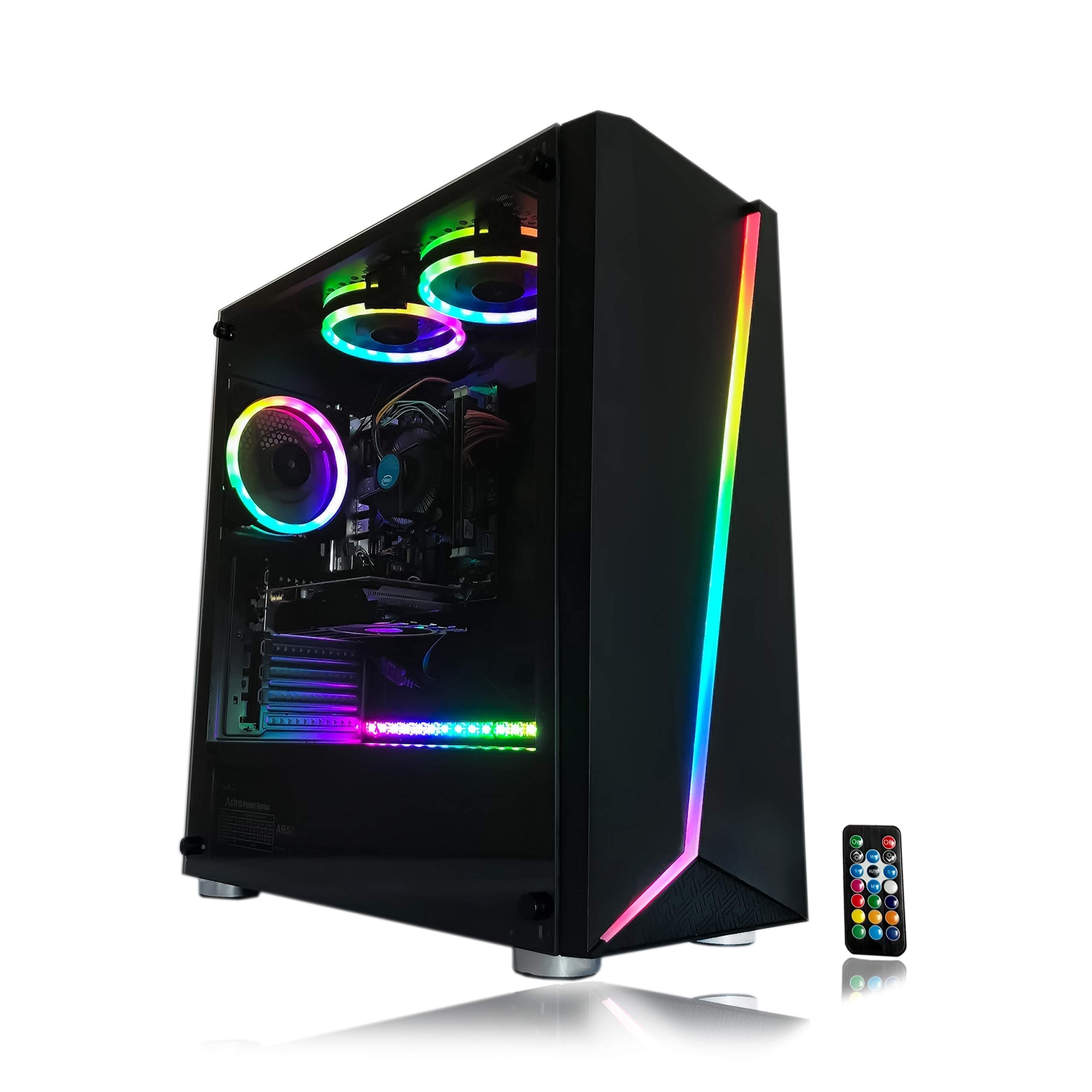 Alarco Gaming PC Desktop Computer Intel i7 3.40GHz,16GB Ram,1TB Hard Drive,Windows 10 pro,WiFi Ready,Video Card GTX 750 4GB, 3 RGB Fans with Remote