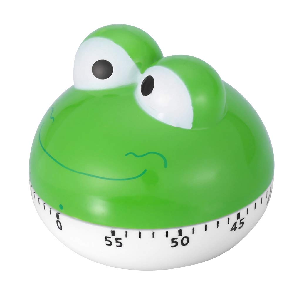 Animal Timer Mechanical Cooking Timer, Manual Animal Shape Counters, Cartoon Kitchen Timing Tool for Cooking Baking(Green Frog)