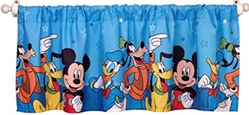 Disney Mickey Mouse Playground Pals Window Valance, Blue 50" x 16"