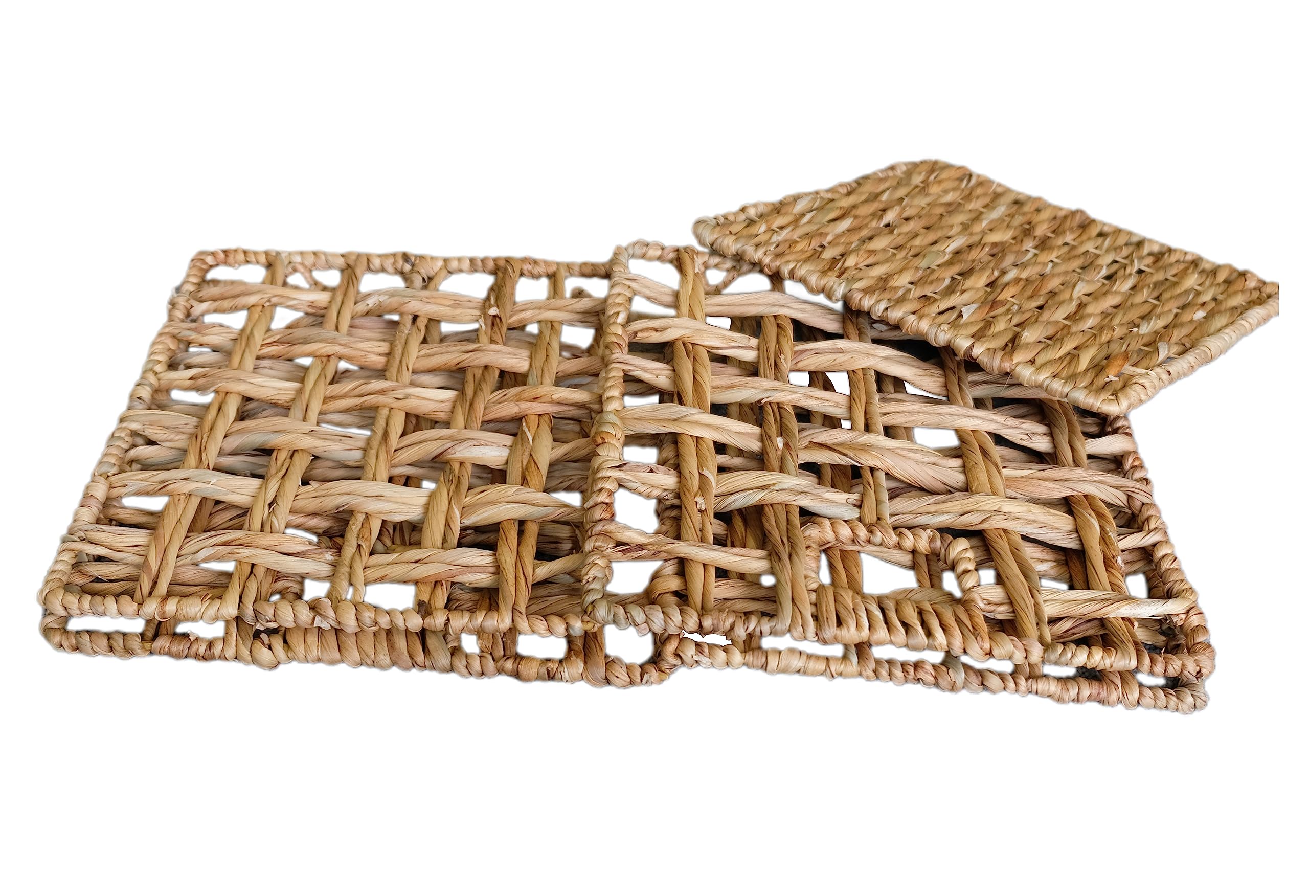 LilaCraft Wicker Storage Bins, Wicker Storage Baskets for Shelves, Large Wicker Storage Cubes Baskets, Wicker Baskets for Gifts, Storage Bins for Bedroom, Living Room (Set 4 packs 12”x12”x12”)