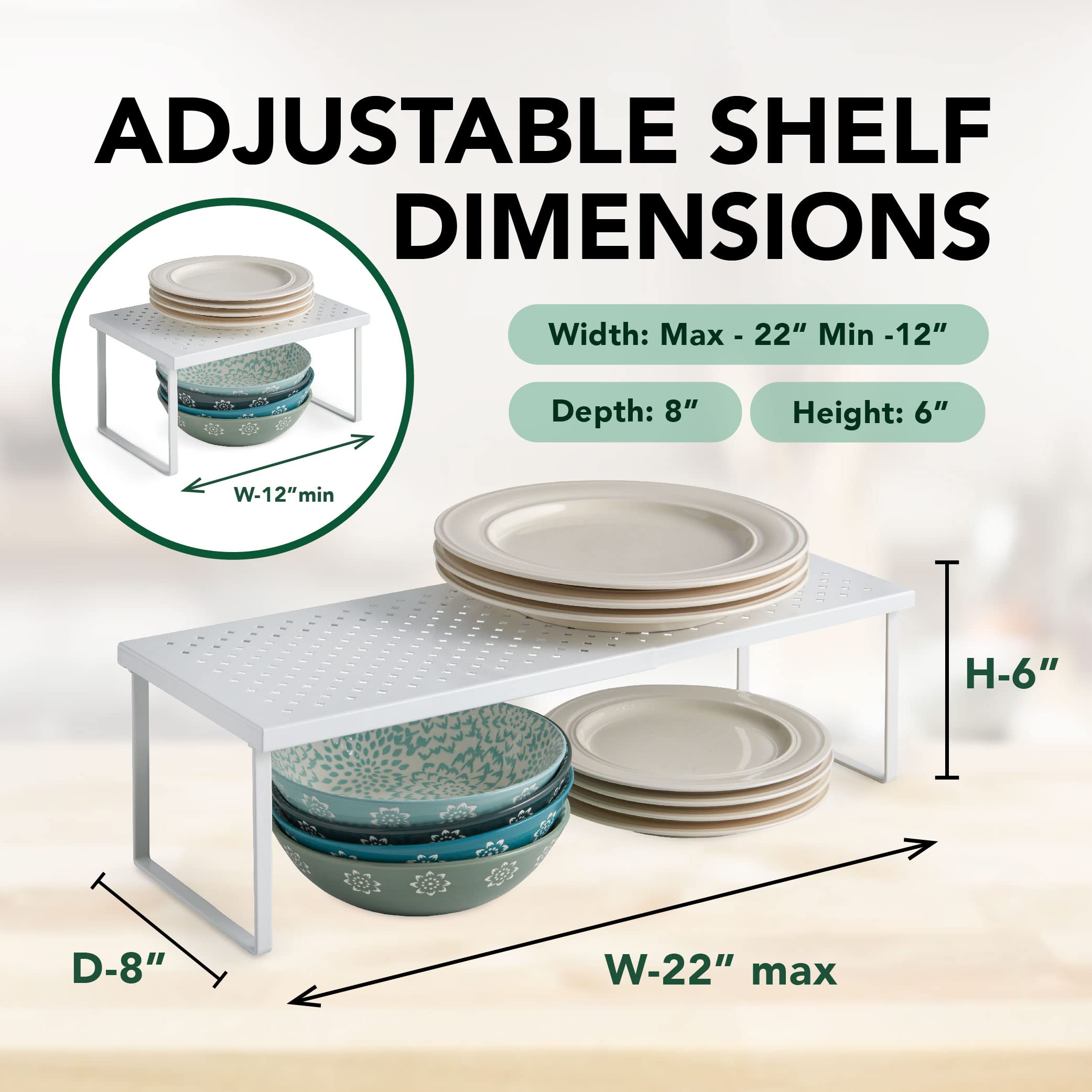 Nifty Expandable Shelf Rack Adjustable- White