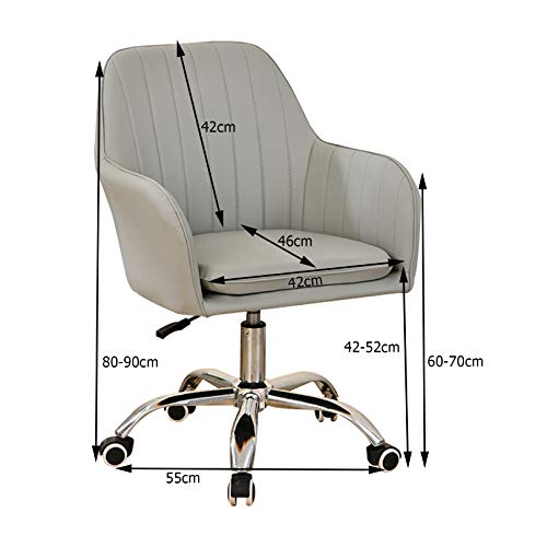 ECBETCR Chair Desk Chair Swivel Ergonomic Office Chair Mid Back Office Chair Ergonomic Swivel Desk Office Chair with Lumbar Support Adjustable Height PU Leather Computer Task Chairs