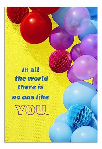 DaySpring - Birthday Balloons - 4 Balloon Designs Assortment with Scripture - 12 Happy Birthday Boxed Cards & Envelopes (U0057)