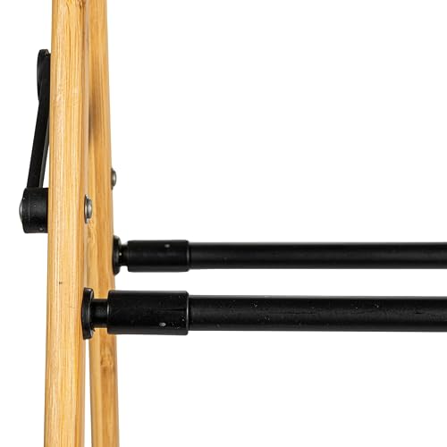 Household Essentials Bamboo V-Shaped Folding Clothes Drying Rack, Compact Upscale Laundry Rack with 8 Dowels