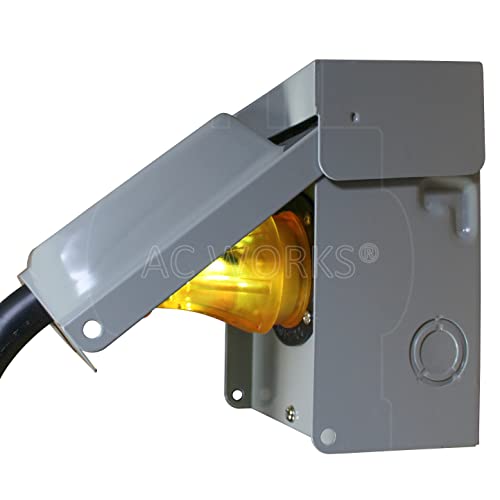 AC WORKS [TEL1430] Geneartor L14-30P 30A 4-Prong Locking Plug to CS6364 50A Transfer Switch (10)