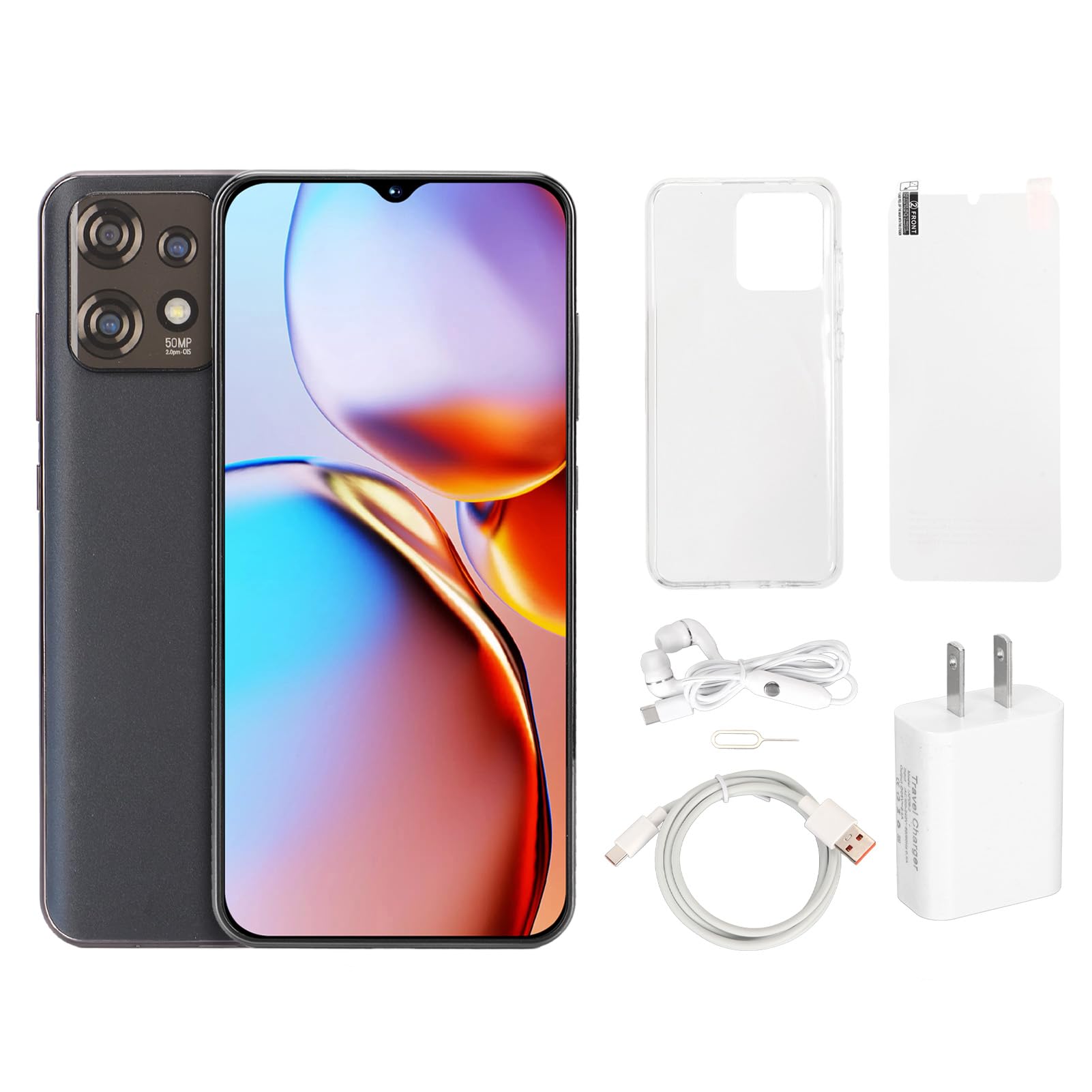 Acogedor 6.54 Inch Ultra HD Screen, 8 Core Processor, 12GB 256GB Memory Unlocked Phone, 4G Smartphone with 32 MP Rear Camera, Face Unlock, Long Battery Life (US Plug)