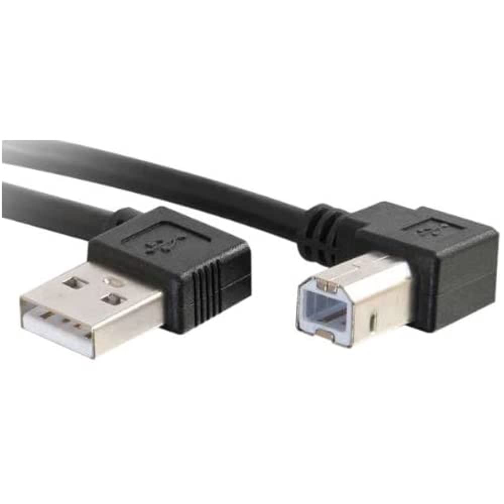C2G Legrand USB Cable, USB A to B Cable, Black Right Angle USB Cable, 1 Meter (3.3 Feet) C2G USB Cable, 1 Count, C2G 28109