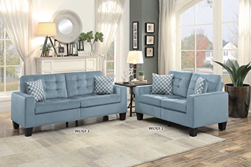 Homelegance Lantana 72" Fabric Sofa, Gray