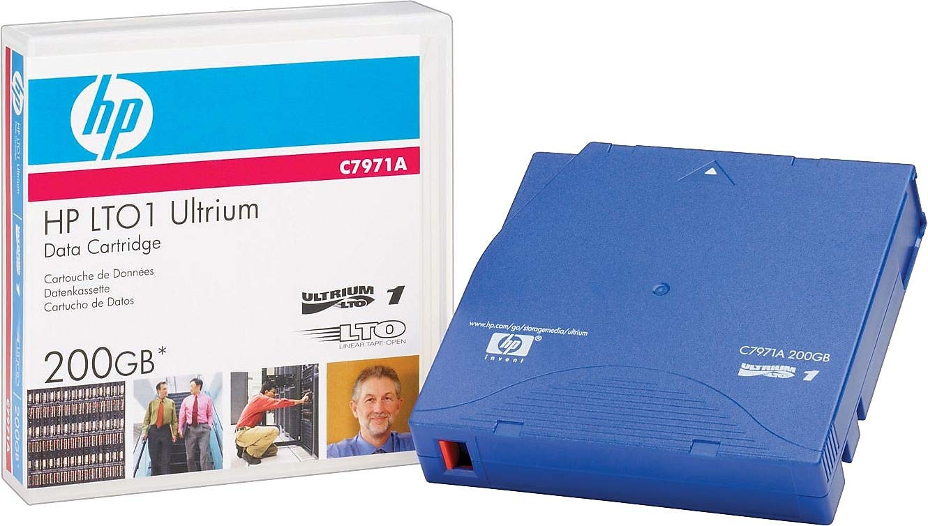HP C7971A 1/2" Ultrium LTO-1 Cartridge, 1998ft, 100GB Native/200GB Compressed Capacity