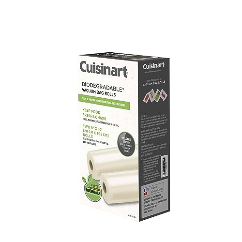 Cuisinart Universal BIODEGRADEABLE Vacuum Food Saver Sealer Bags (VSB-BD82C), 2-Pack, 8" inch x 10β ft. Rolls, BPA Free, Microwave & Freezer Safe, Keep Food Fresh Longer