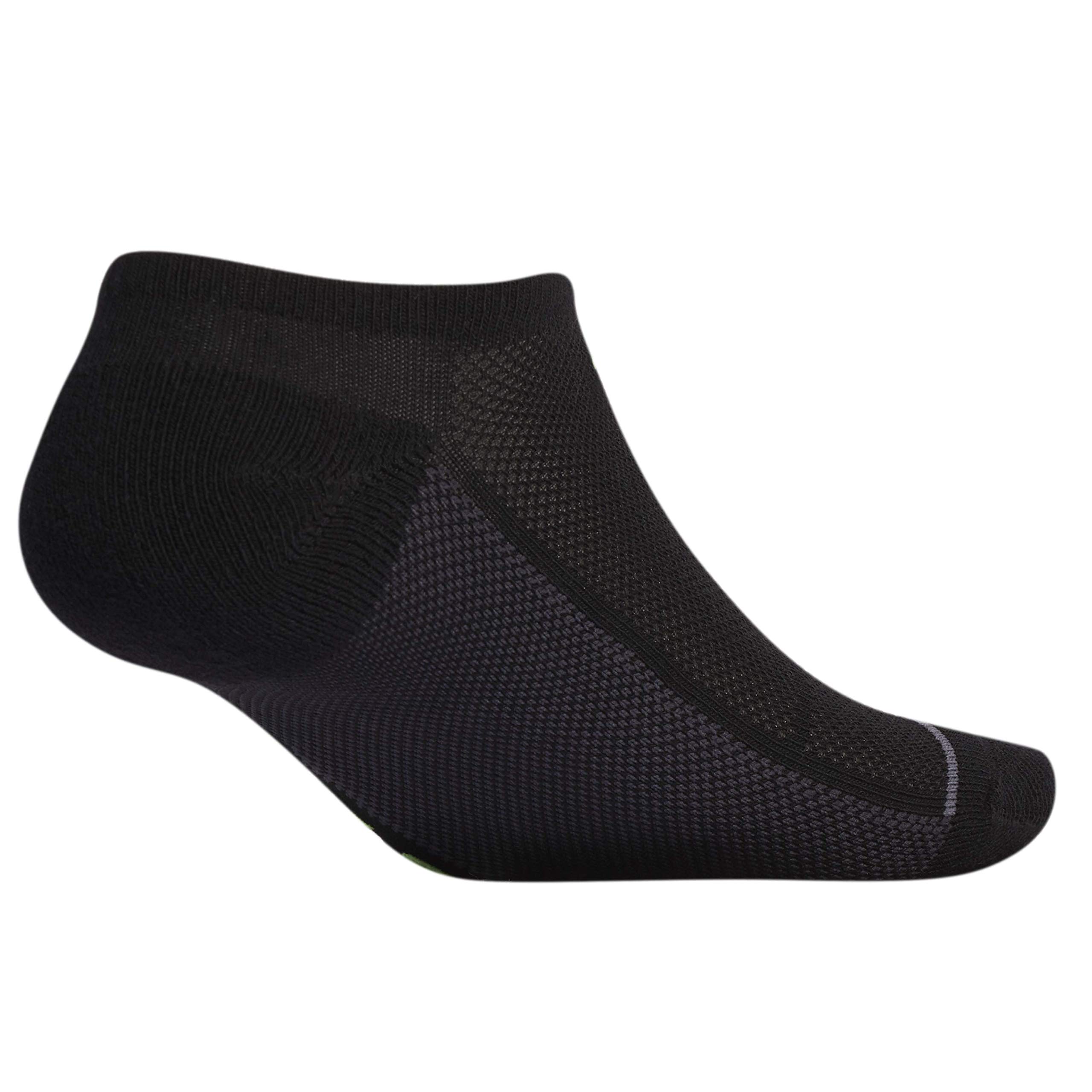 adidas Men's Superlite Stripe II 3-Pack No Show, Black/Onix Grey/Night Grey, Large