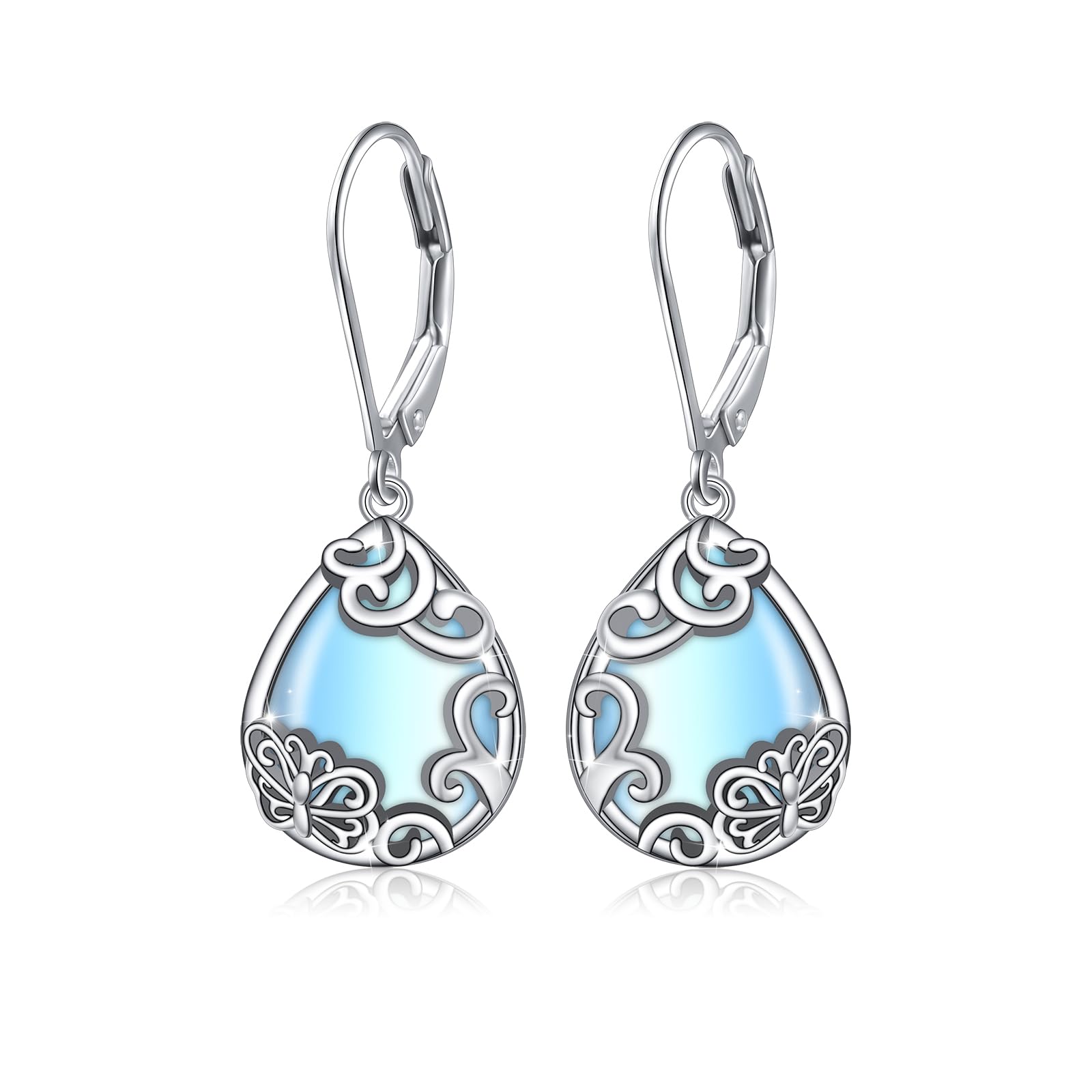 925 Sterling Silver Teardrop Earrings Leverback Dangle Drop Earrings for Women Jewelry Gifts for Mother's Day