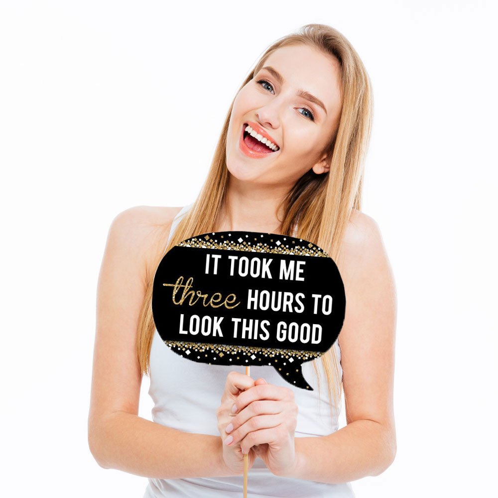 Big Dot of Happiness Funny Prom - Prom Night Party Photo Booth Props Kit - 10 Piece