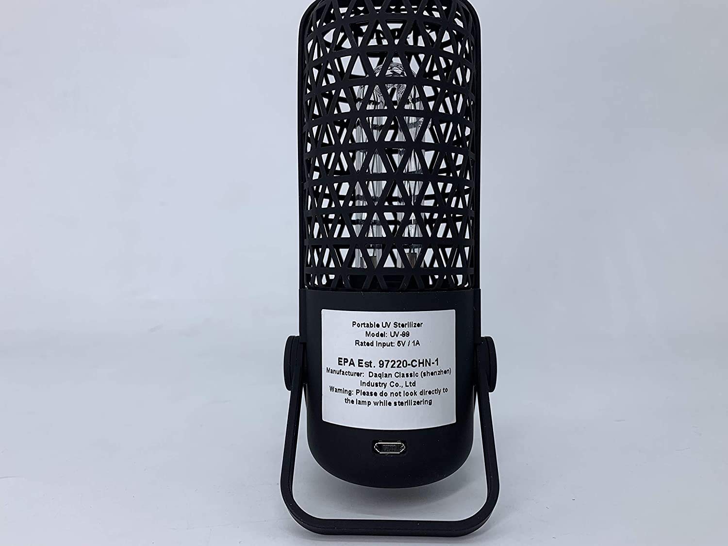 ADDOT Mini Portable UVC, UV Light Sanitizer lamp, Ultraviolet Ozone Double Germicidal Lamp - Sanitize for Small Spaces, Hotels, Kitchen, Car, EPA Registered (Black)