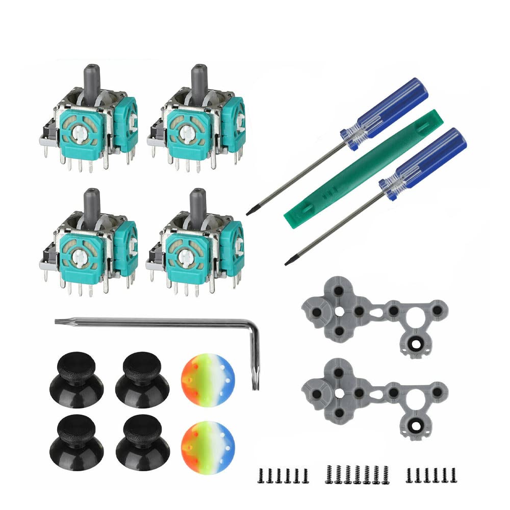 Acxico 1Set Analog Joystick Cap Repair Tool Kit for Xbox One Controller Replacement Thumbsticks Cap T6 T8 Torx Screwdriver Thumbstick Caps Repair Set