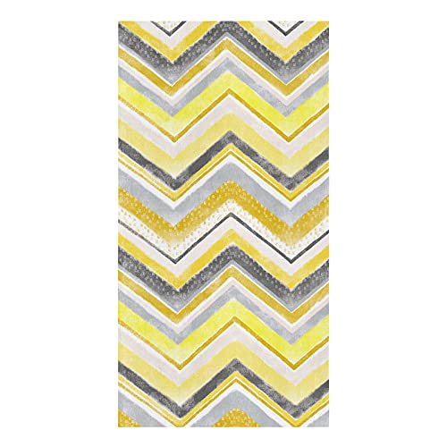 Big buy store Geometric Chevron Zig Zag Stripe Kitchen Dish Towels, Soft Lightweight Microfiber Absorbent Hand Towel Nordic Design Yellow Tea Towel for Kitchen Bathroom 18x28in